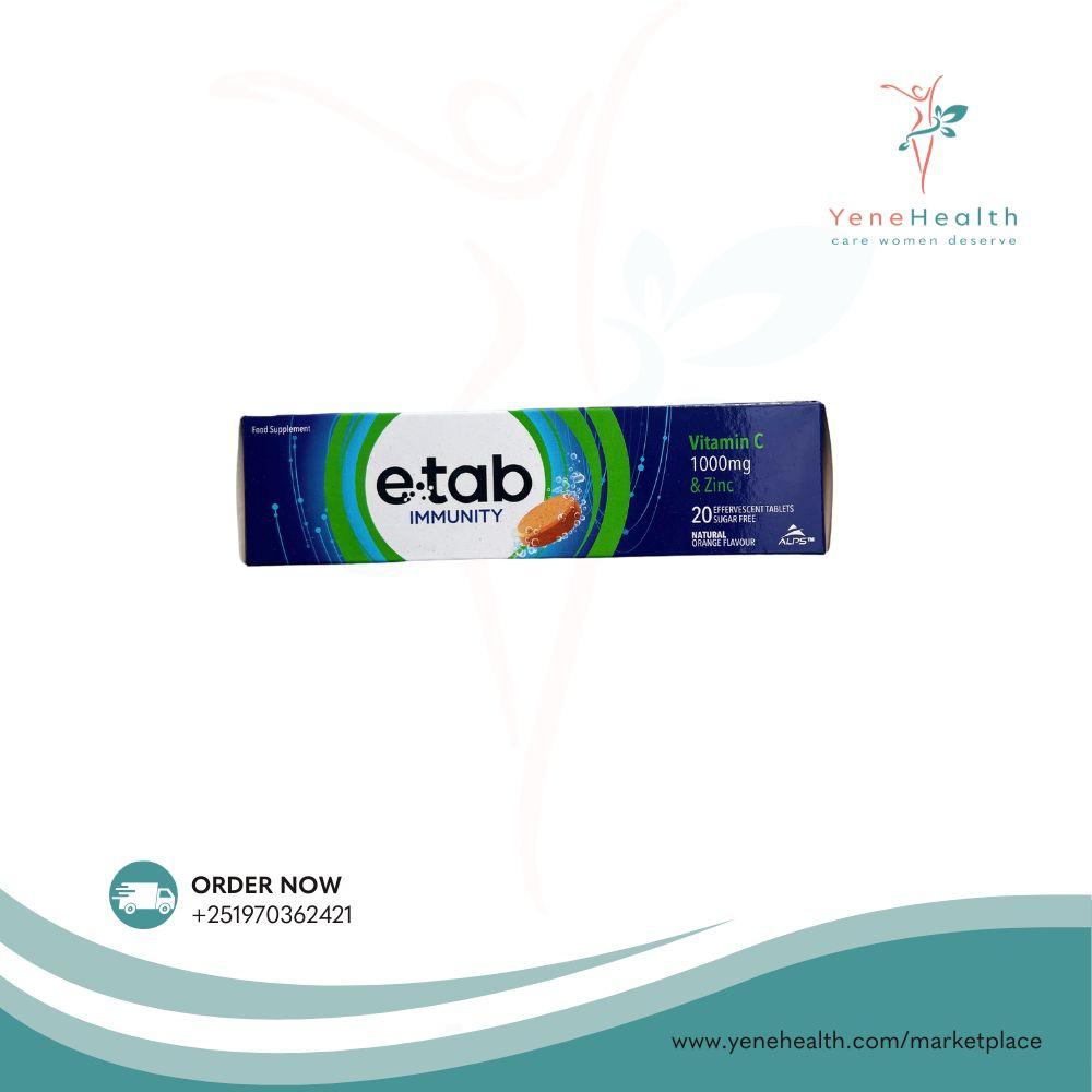 YeneHealth Marketplace - E-Tab Immunity 20 Effervescent (Vitamin C+ Zn)